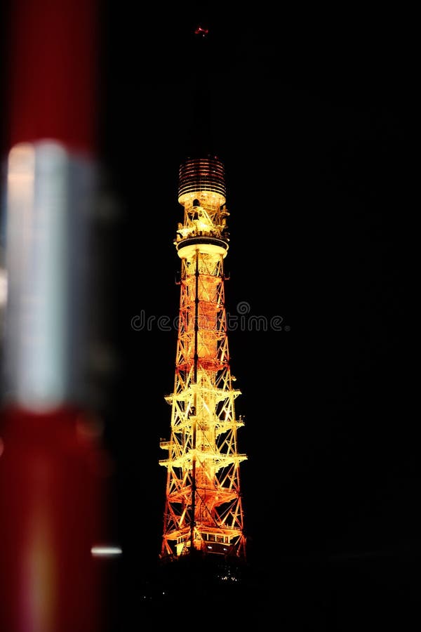 Tokyo tower editorial photo. Image of dusk, night, building - 313238686