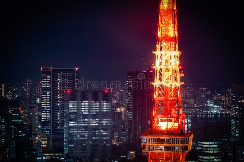 Tokyo tower and night view stock photo. Image of modern - 337181846