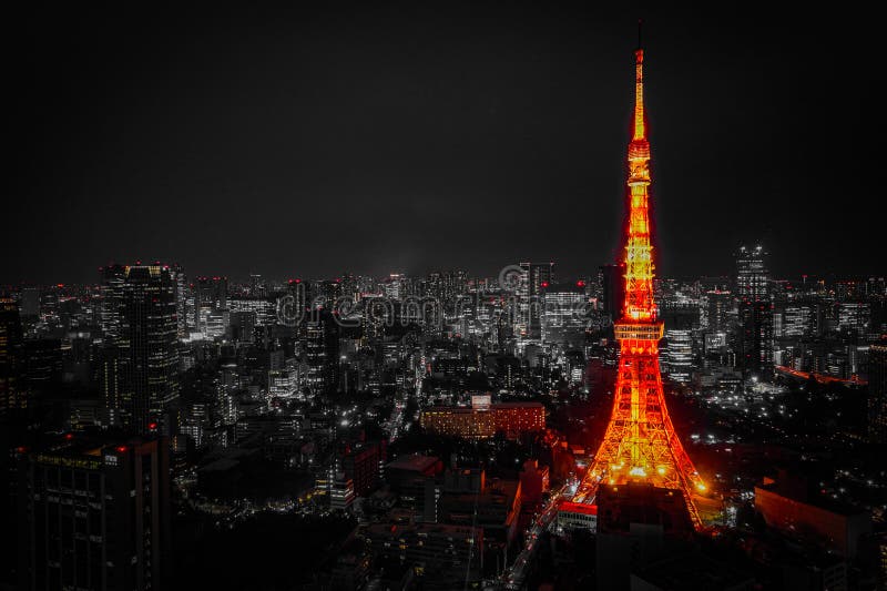 Tokyo Tower and Tokyo Night View Stock Image - Image of view, blue ...