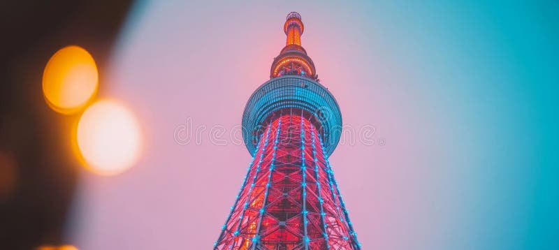 Tokyo Tower at Sunset Perspective View of Modern Architecture with ...
