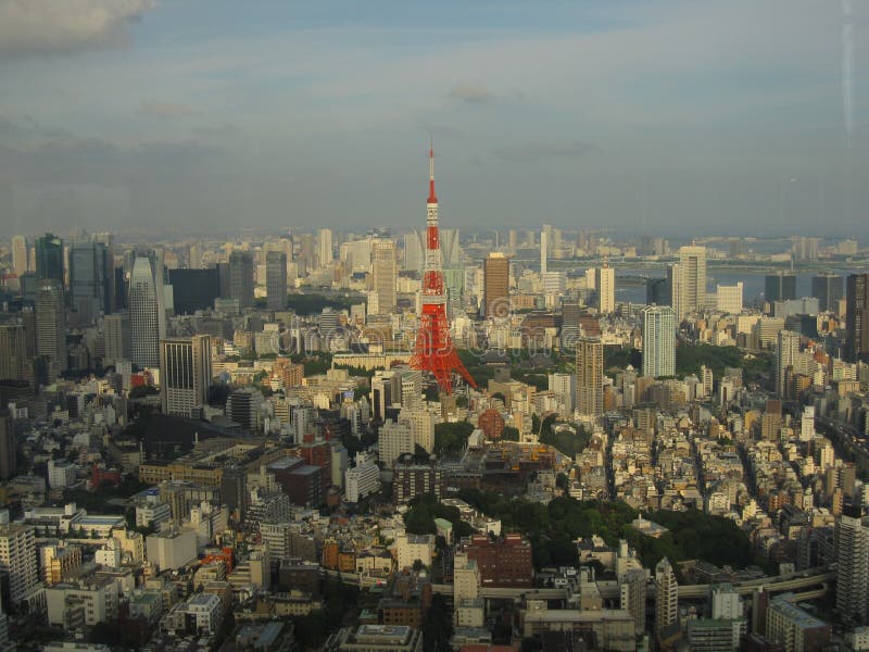 Tokyo Tower Above Ancient Traditional Japanese Style Buildings ...