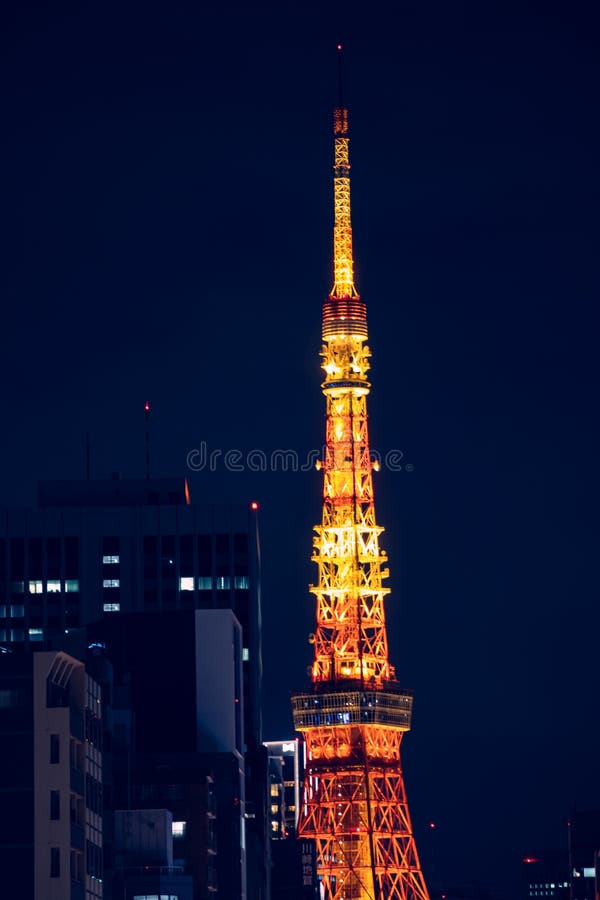 Tokyo Tower Top View during the Night Editorial Stock Image - Image of ...