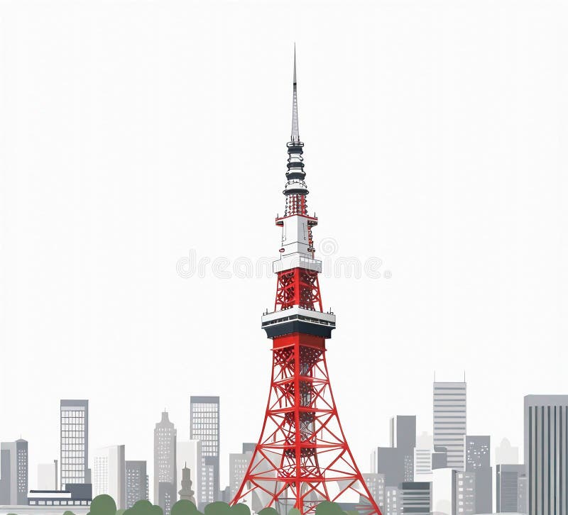 Tokyo tower illustration stock illustration. Illustration of step ...