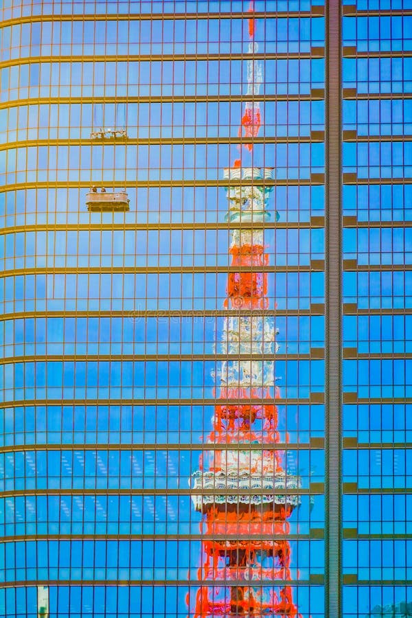 Tokyo Tower and Window Souji Stock Photo - Image of rise, tourist ...