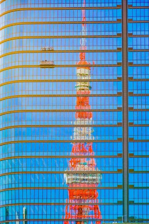 Tokyo Tower and Window Souji Stock Image - Image of tangible, windows ...