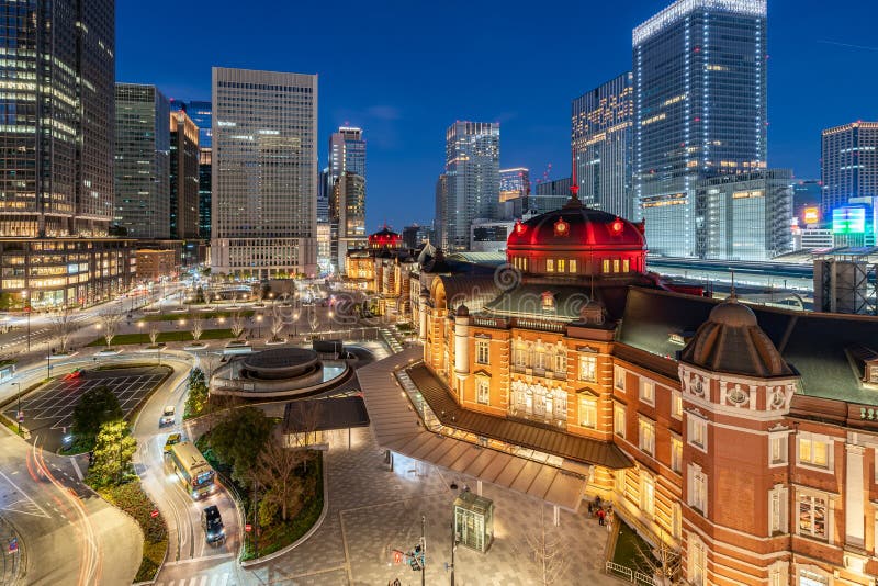 Tokyo Train Station at Night in Tokyo City, Japan Stock Photo - Image ...