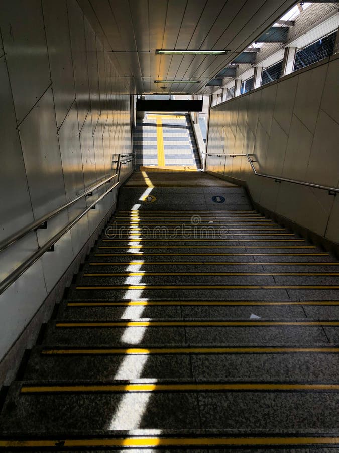 Tokyo Train Station Staircase with Dappled Light Stock Photo - Image of ...