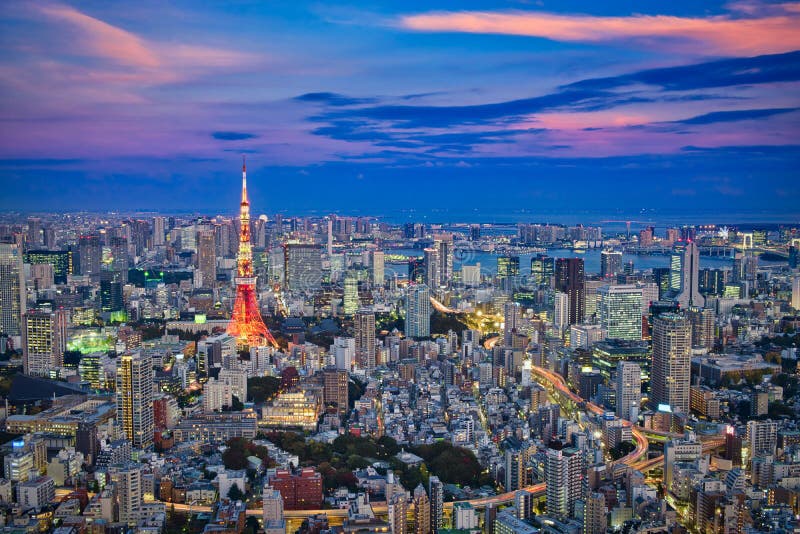 Tokyo View & Sunset stock image. Image of buildings - 110653883