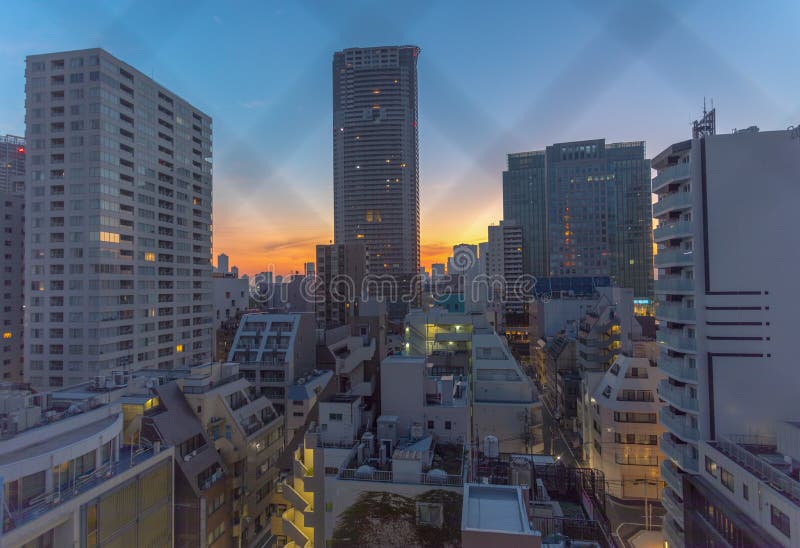 Tokyo View from a Window stock photo. Image of buildings - 204954716