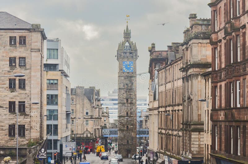 Tolbooth Clock Tower in Merchant City, Glasgow, Scotland Editorial ...