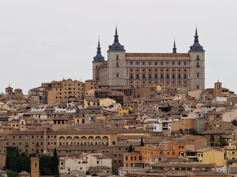 Toledo Alcazar stock image. Image of gate, hill, blue - 97358423