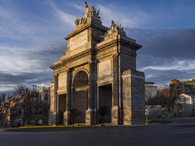 Toledo gate in Madrid stock image. Image of architecture - 111382199