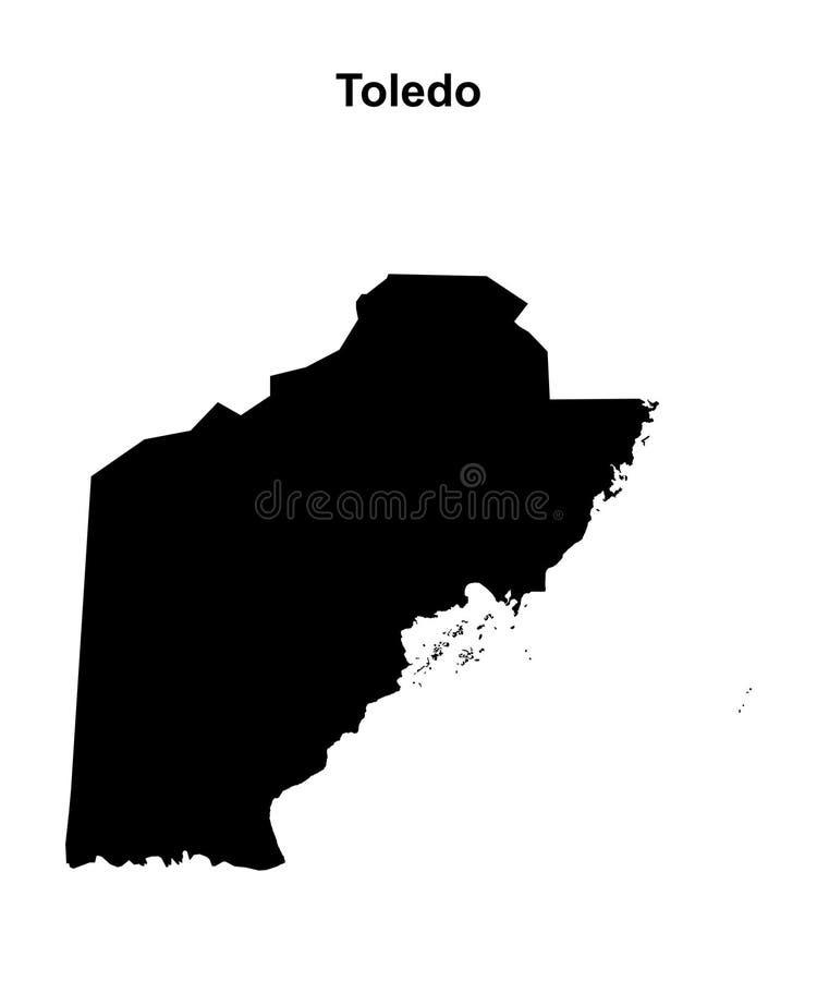 Toledo outline map stock vector. Illustration of border - 360402040