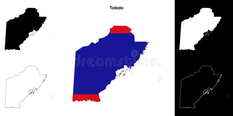 Toledo outline map stock illustration. Illustration of design - 342075612