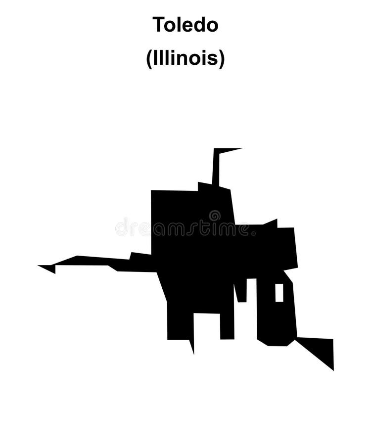 Toledo outline map stock illustration. Illustration of toledo - 387249351