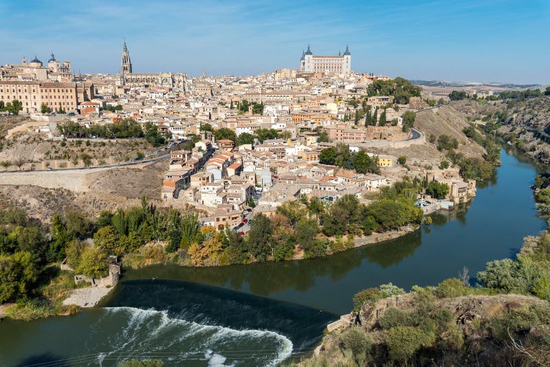 Toledo and the River Tagus in Spain Stock Image - Image of daylight ...
