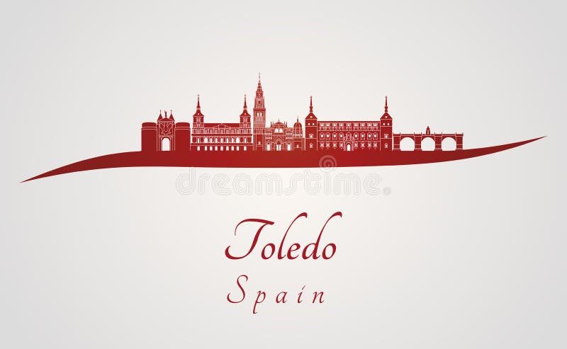 Toledo skyline, outline stock vector. Illustration of plan - 123659492