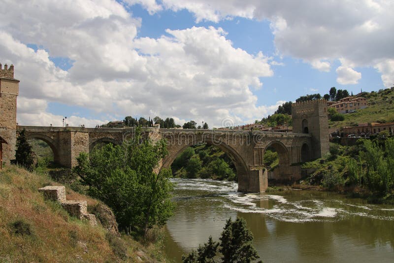 Toledo. Spain. San Martin S Bridge. Stock Photo - Image of arch ...