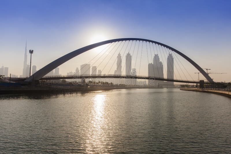 Tolerance Bridge in Dubai City Stock Image - Image of middle, landscape ...