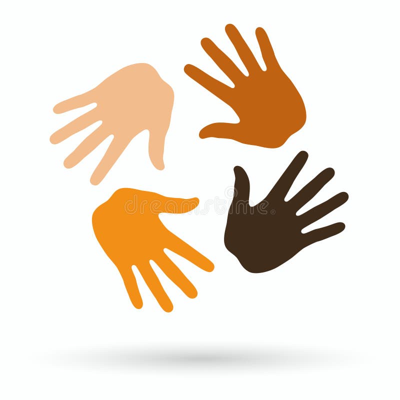Tolerance. Hand Prints Different Tone Skin in Circle. Symbol Racial ...