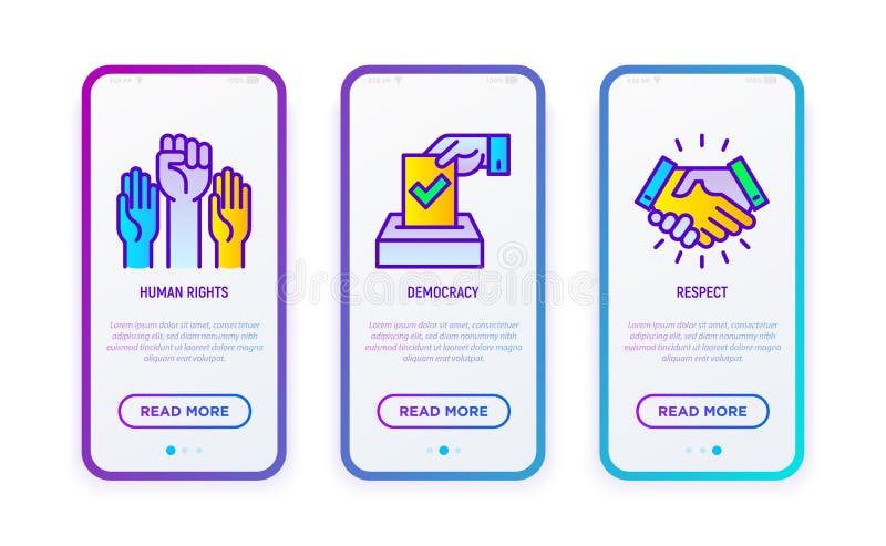 Tolerance Thin Line Icons Set: Democracy, Respect, Human Rights. Vector ...