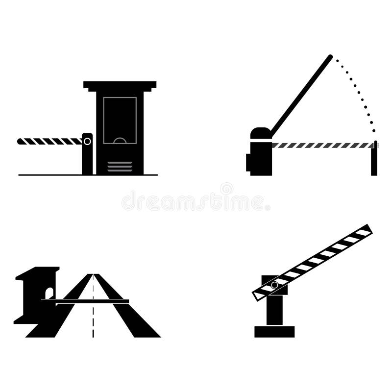 Toll gate icon stock vector. Illustration of black, silhouette - 220304734