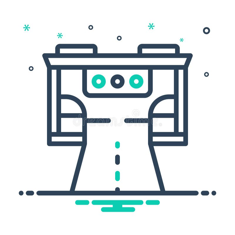 Mix Icon for Toll, Road Toll and Highway Stock Illustration ...