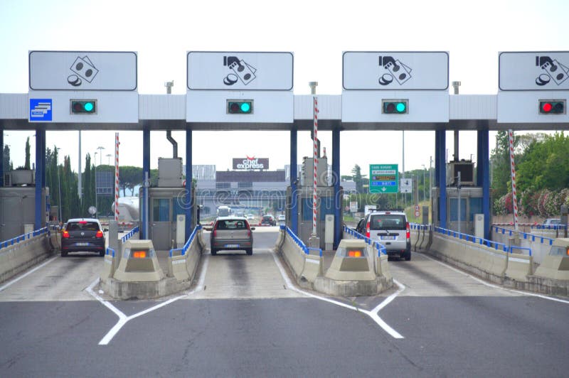 Toll road Italy editorial image. Image of stop, motorway - 73533445