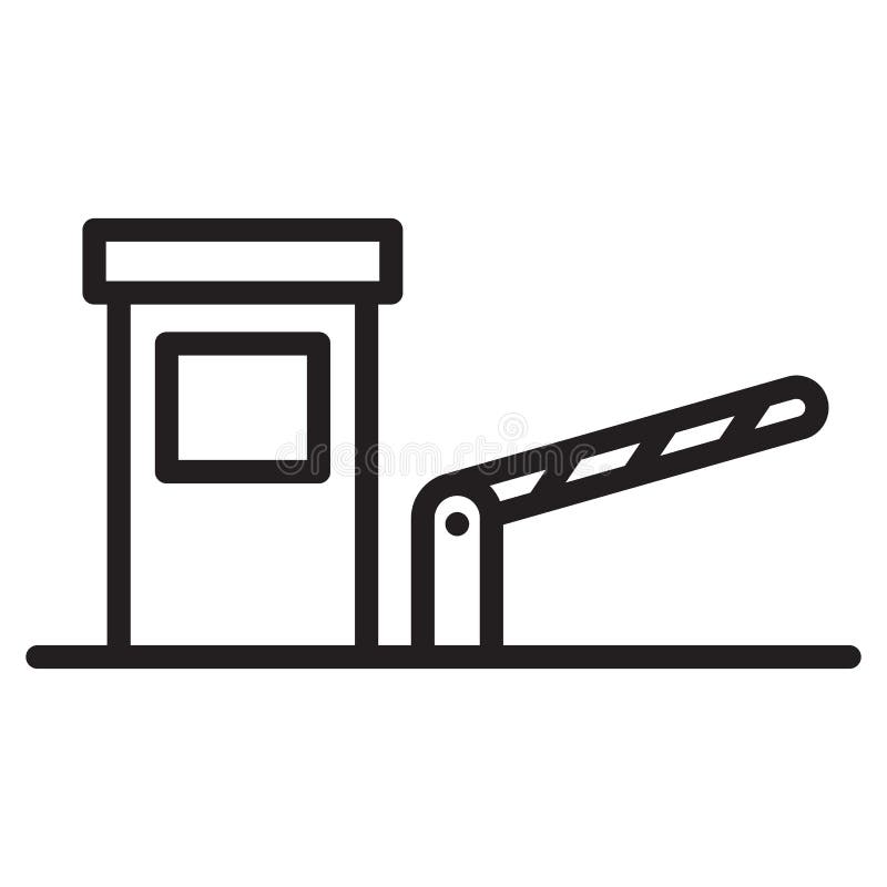 Toll Road Linear Icon. Toll Checkpoint Gate Outline Vector Illustration ...