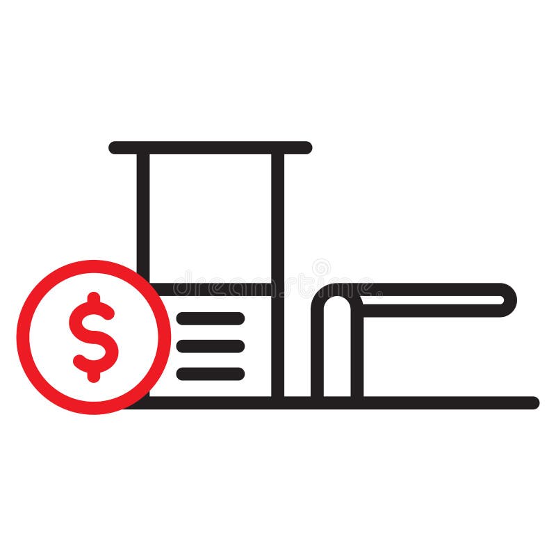 Toll Road Linear Icon. Toll Checkpoint Gate Outline Vector Illustration ...