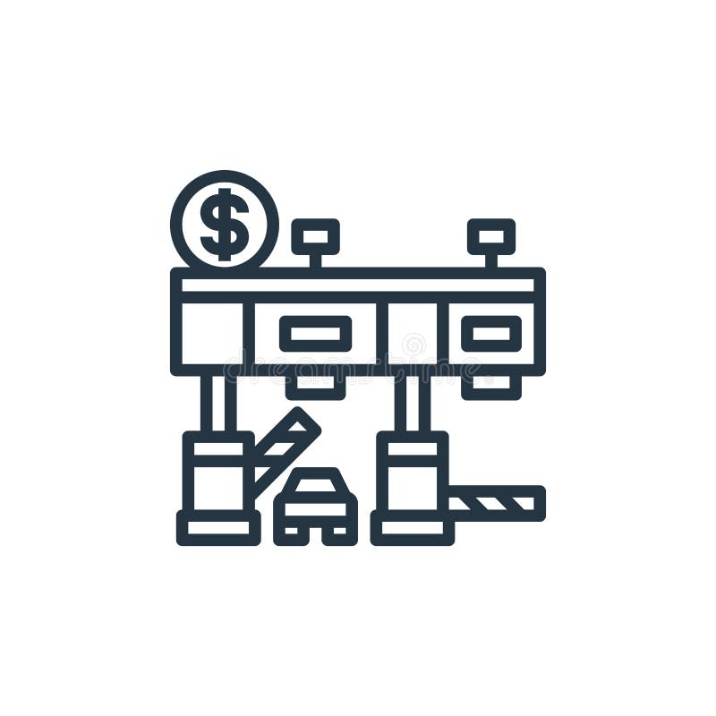 Toll Road Vector Icon Isolated on White Background. Outline, Thin Line ...