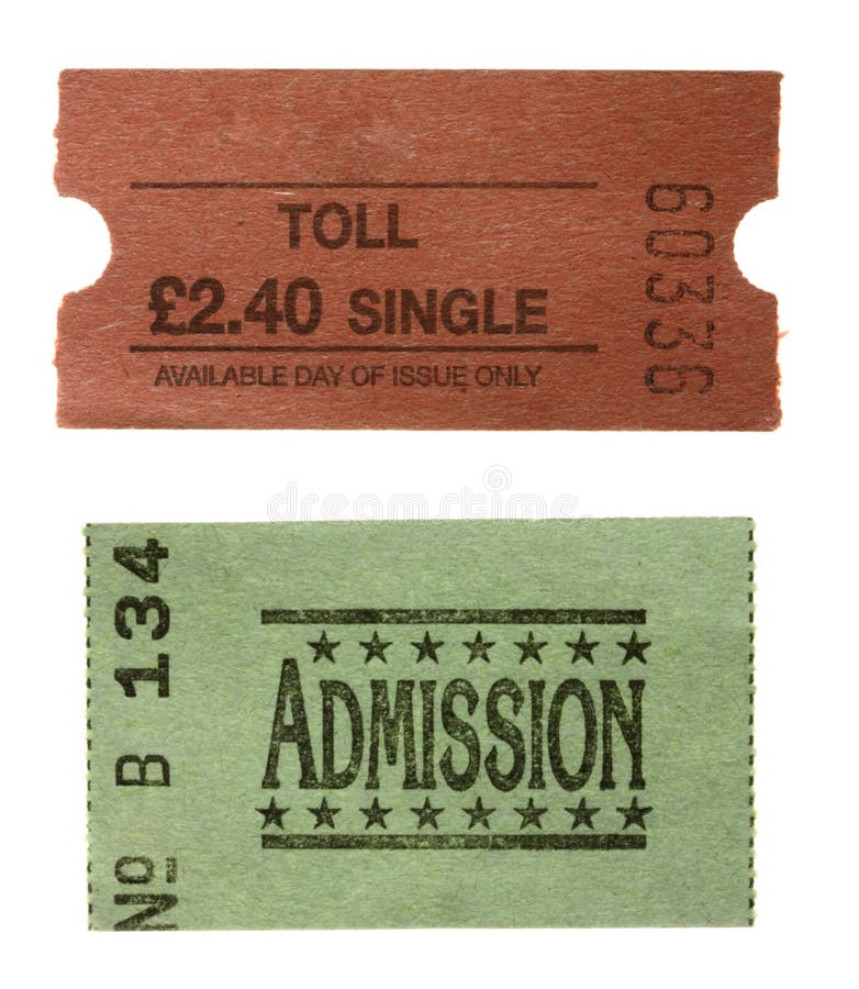 TOLL Single GENERAL Admission Ticket Stock Image - Image of fair ...