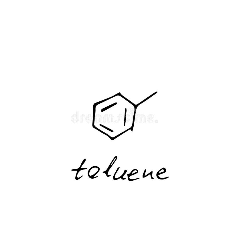 Toluene Molecule Formula. Hand Drawn Imitation of Toluene Structural ... Toluene Molecule Formula. Hand Drawn Imitation of Toluene Structural ...