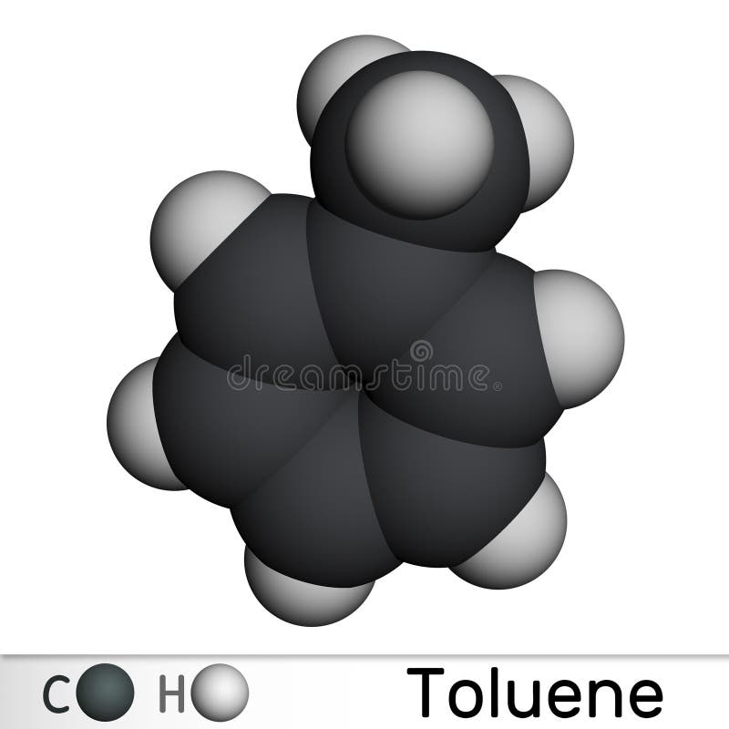 Toluene, Toluol C7H8 Molecule. Methylbenzene, Aromatic Hydrocarbon ...