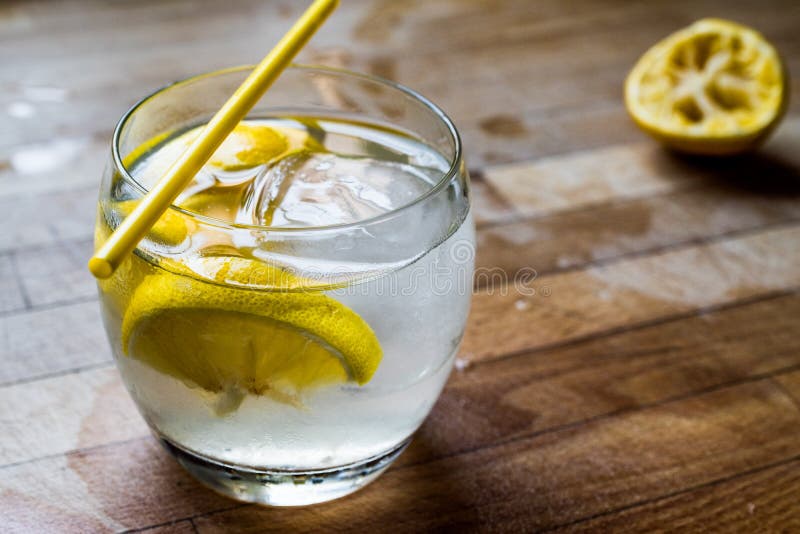 Tom Collins Cocktail with Lemon and Ice. Stock Photo - Image of long ...