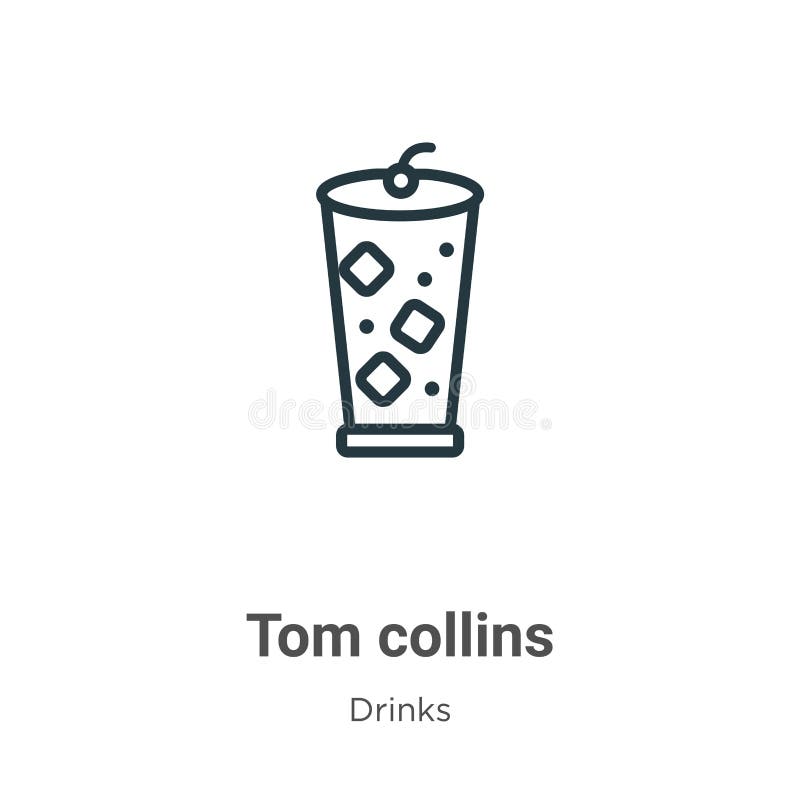Tom Collins Outline Vector Icon. Thin Line Black Tom Collins Icon, Flat ...