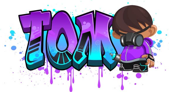 Tom Name Text Graffiti stock illustration. Illustration of perfect ...