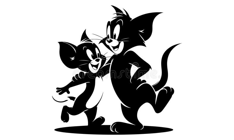 Tom Jerry Black White Stock Illustrations – 5 Tom Jerry Black White ...