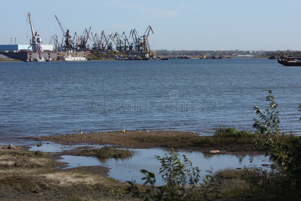 Tom river stock image. Image of edge, foreground, gantry - 12246169