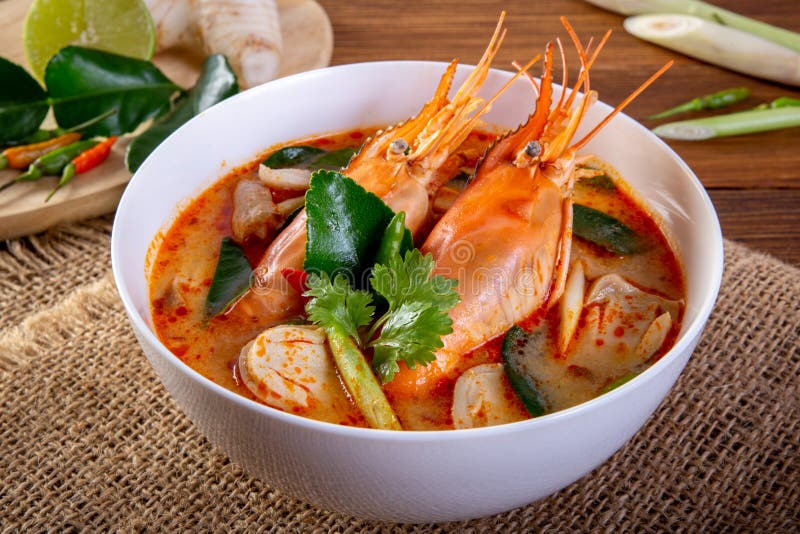 Tom Yam Kung is a Spicy Clear Soup Typical Stock Photo - Image of fresh ...