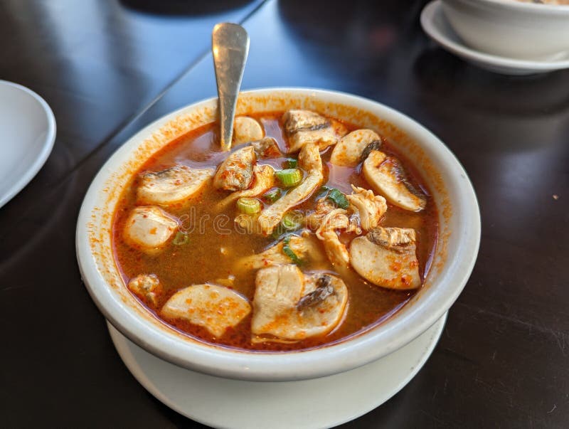 Tom yum chicken soup spicy stock photo. Image of spicy - 272725090