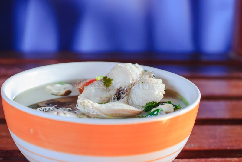 Tom yum soup with fish stock photo. Image of dinner, white - 51697490