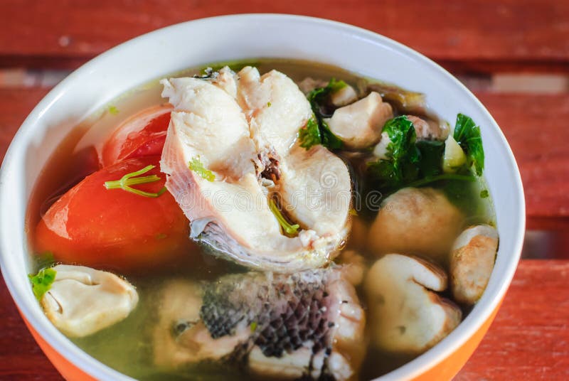 Tom yum soup with fish stock image. Image of dinner, soup - 51273753