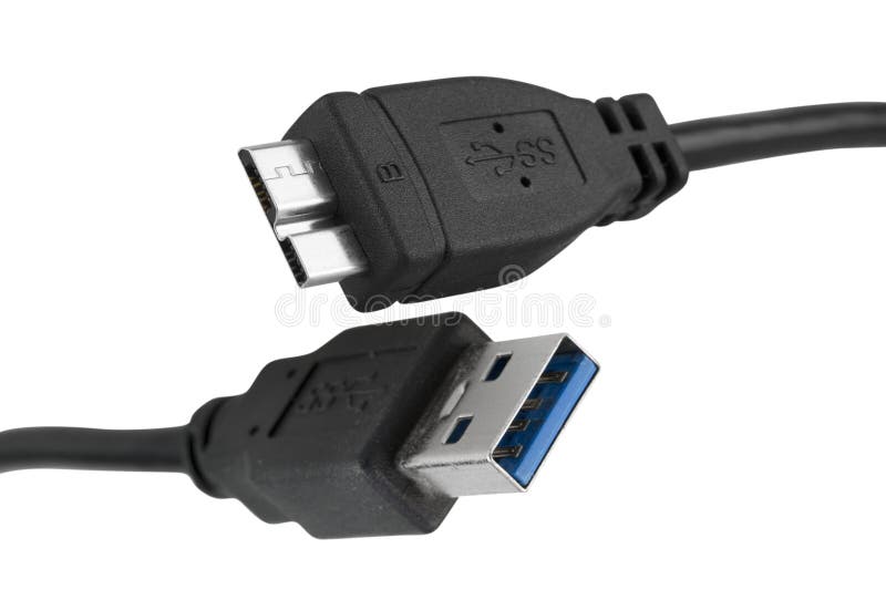 Tomada Do Cabo De USB Isolada No Fundo Branco Foto de Stock - Imagem de ...