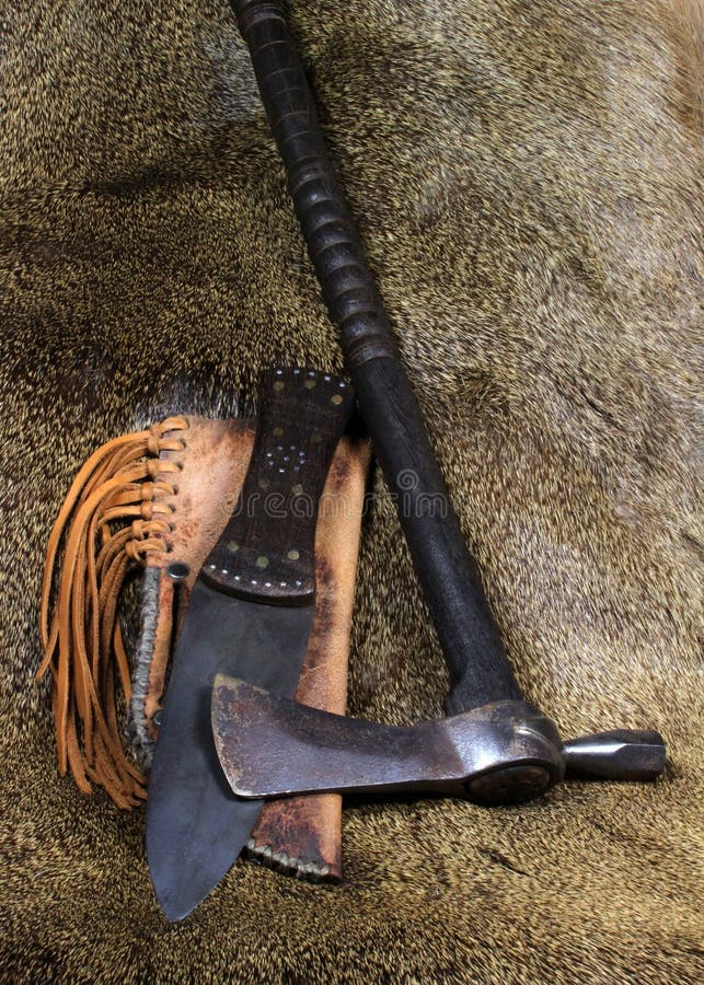 Tomahawk and Knife stock image. Image of flint, indian - 23549615