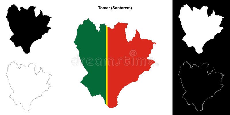 Tomar outline map stock vector. Illustration of tomar - 334998132
