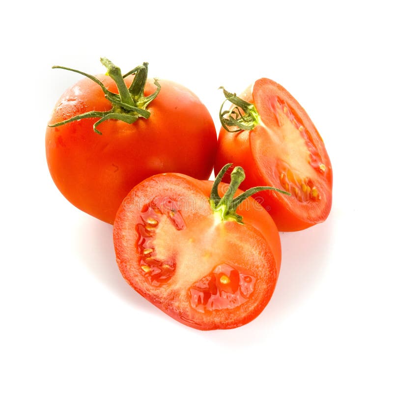 Tomate stockbild. Bild von rund, frucht, halb, blatt - 10692031