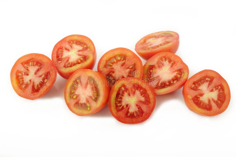 Tomate Cortado Aislado En El Fondo Blanco Foto de archivo - Imagen de ...