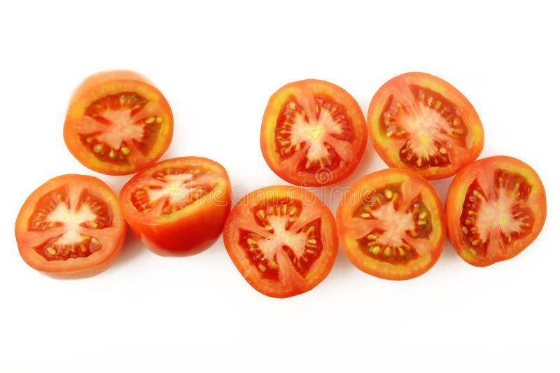 Tomate Cortado Aislado En El Fondo Blanco Foto de archivo - Imagen de ...