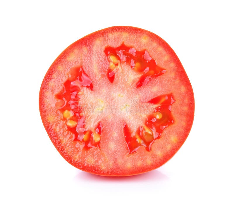 Tomatenscheibe stockfoto. Bild von geschnitten, nahaufnahme - 49443248